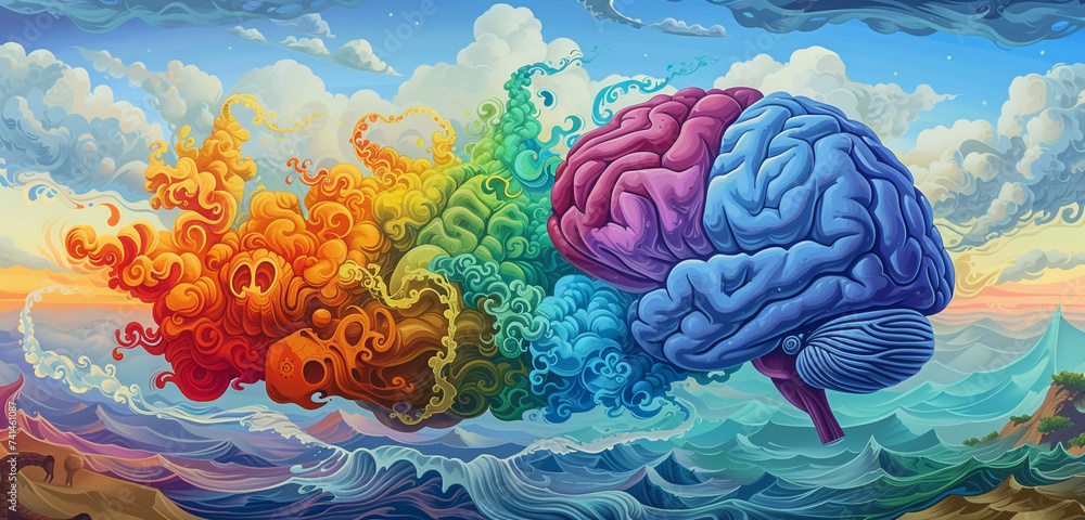 Create a conceptual art piece showing the brain's role in emotional ...