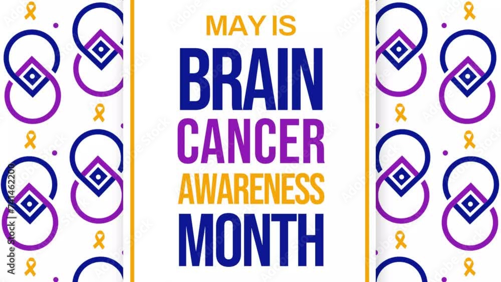 Brain Cancer Awareness Month Animation with ribbons and typography, 4K ...