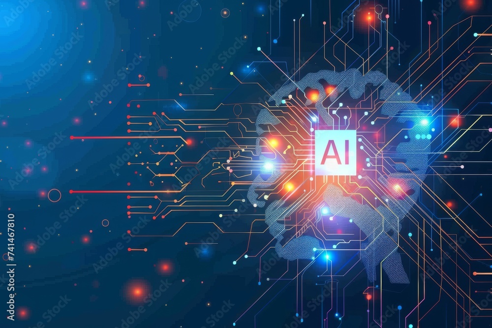 AI Brain Chip concentration. Artificial Intelligence morality human ...