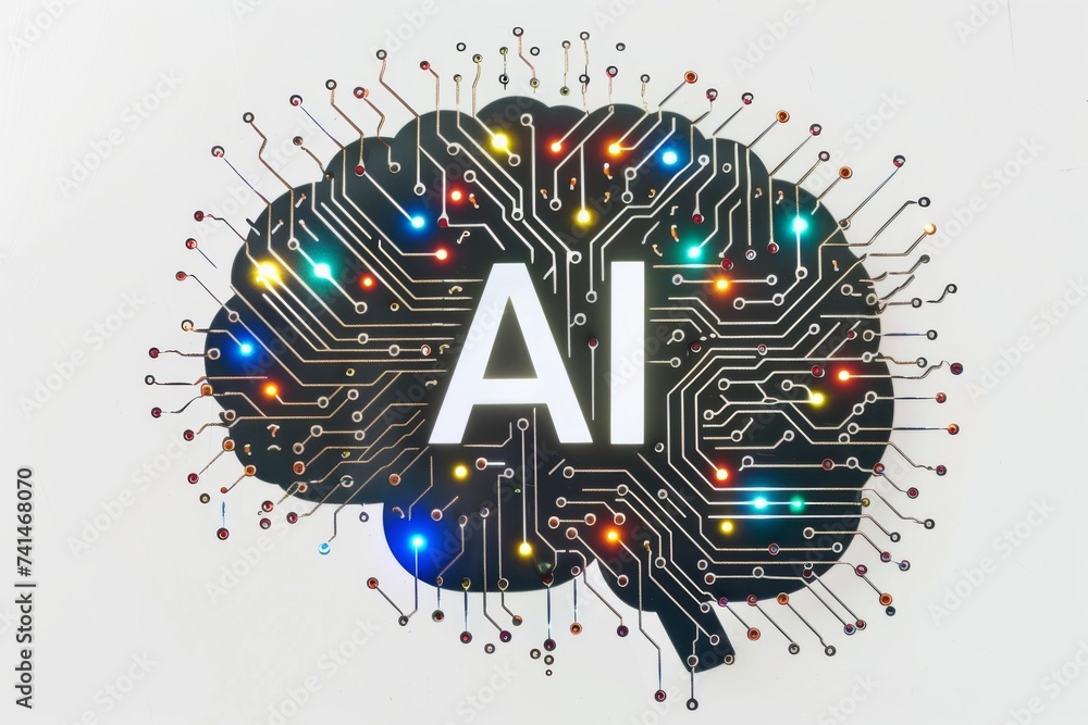 AI Brain Chip visual cognition. Artificial Intelligence sti human phr ...