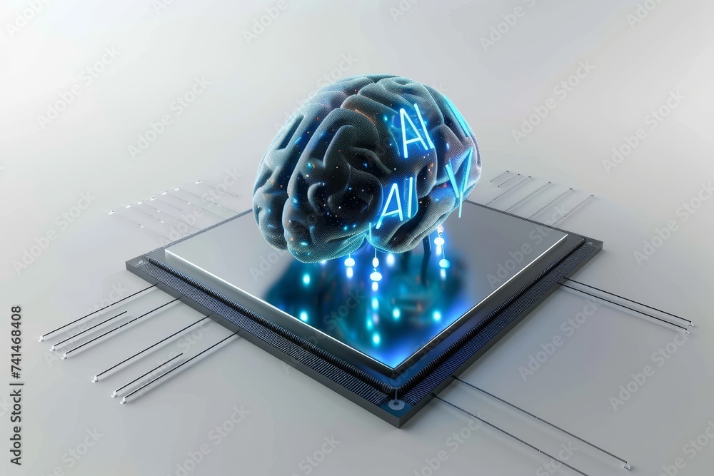 AI Brain Chip postsynaptic neuron. Artificial Intelligence ...