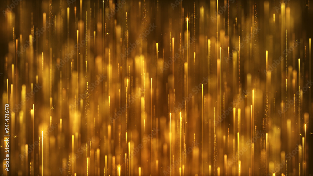 Golden particle stripes rise, luxurious shine particles light, awards ...