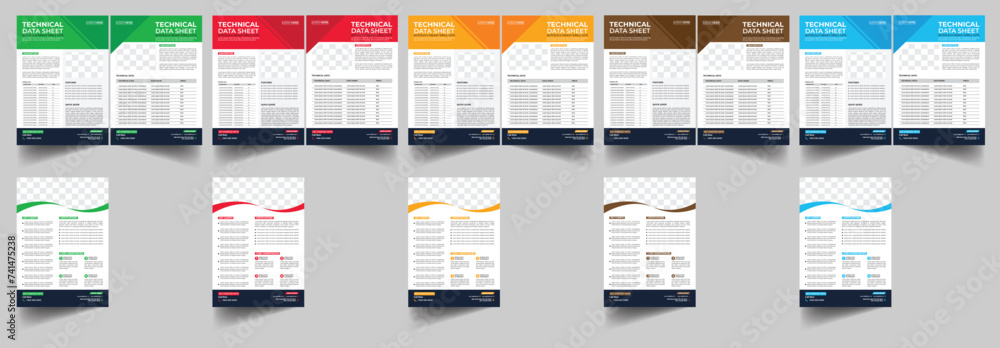 Technical Data Sheet layout template. Product Catalogue & modern a4 ...