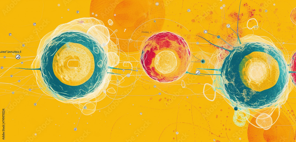Detailed graphic of meiotic cell division leading to four unique ...