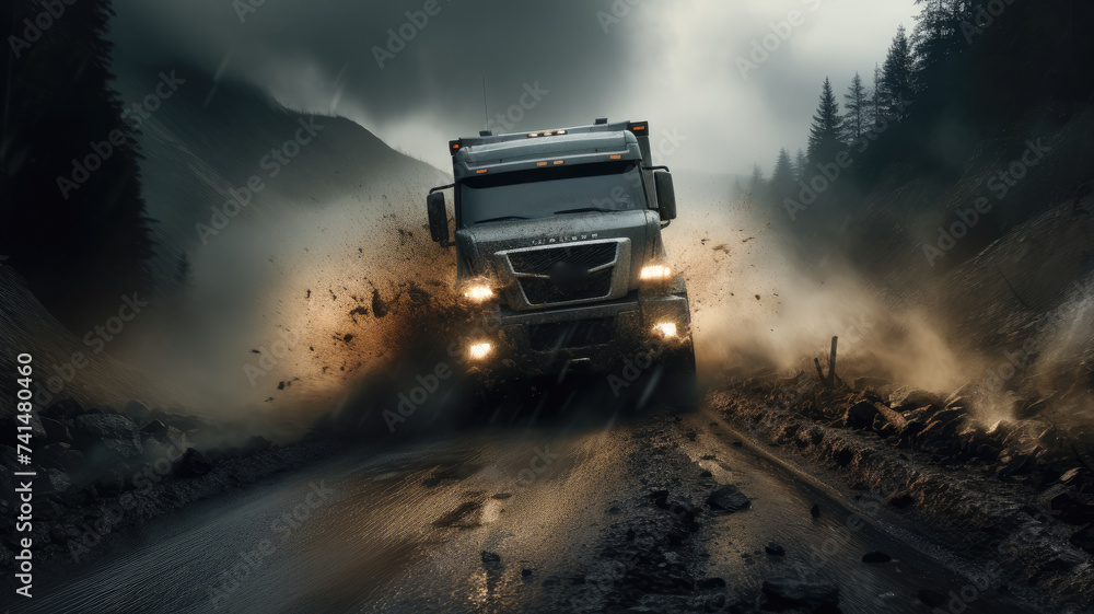 Vehicle stability control highlighted through a dynamic shot, ensuring ...