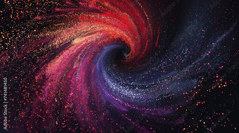 abstract vortex flow multicolor spectrum background, bright orange blue ...