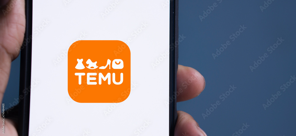 Dhaka, Bangladesh- 21 February 2024: Temu logo is displayed on ...