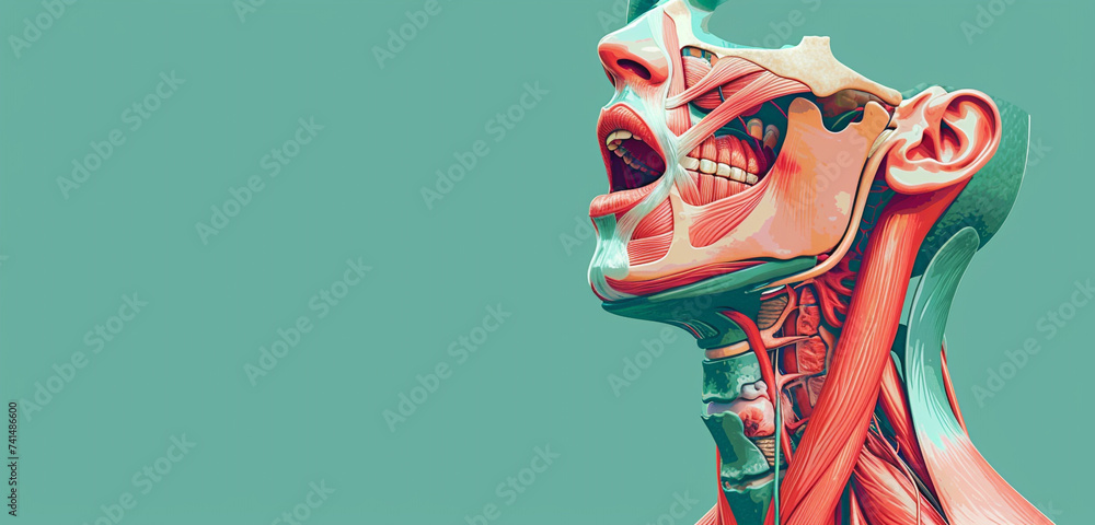 Diagram showcasing the anatomy of the human throat, including the ...