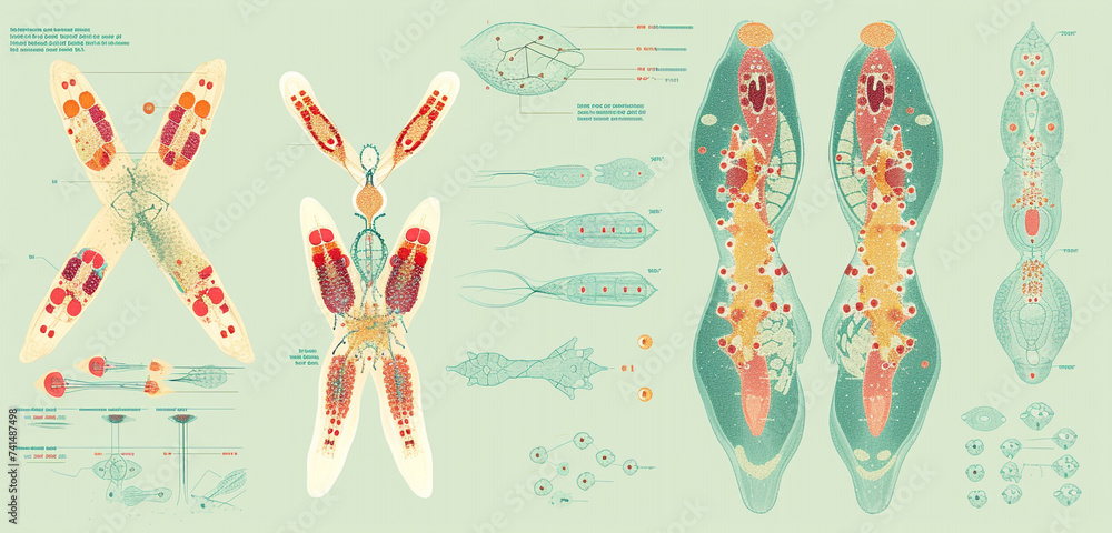 Diagram showing homologous chromosomes crossing over in meiosis ...
