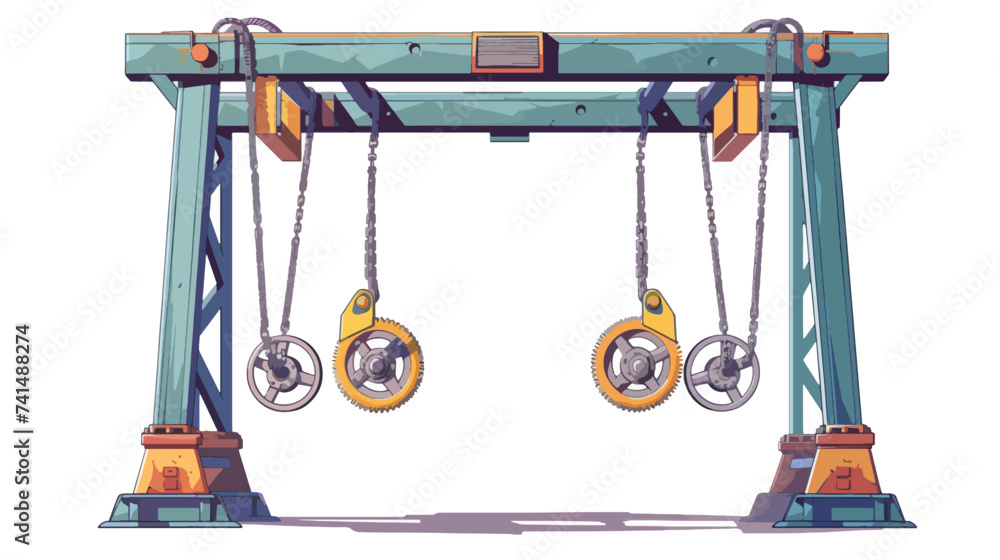 Hoist Symmetrical Cartoon isolated white background Stock Vector ...