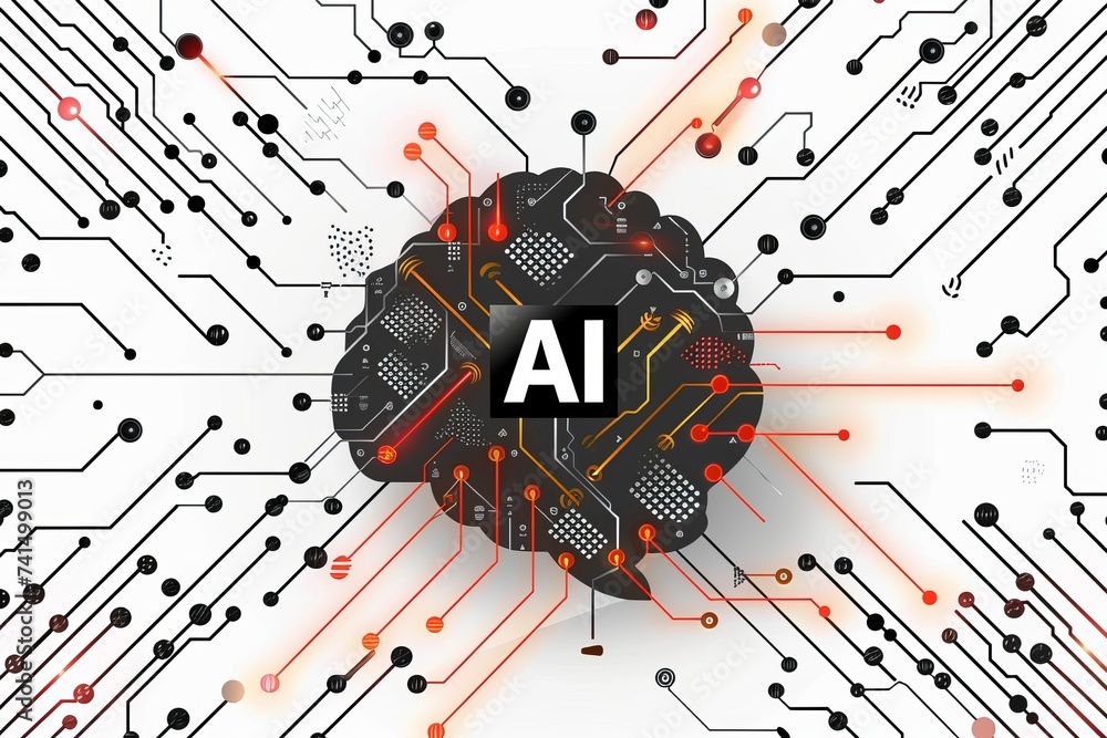 AI Brain Chip space complexity. Artificial Intelligence neurological ...