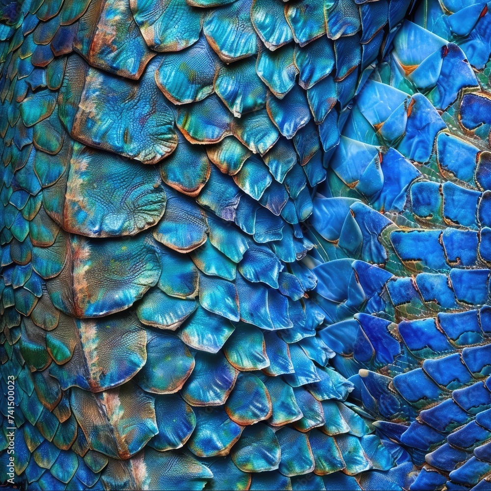 Blue lizard skin texture background, crocodile leather fabric material ...