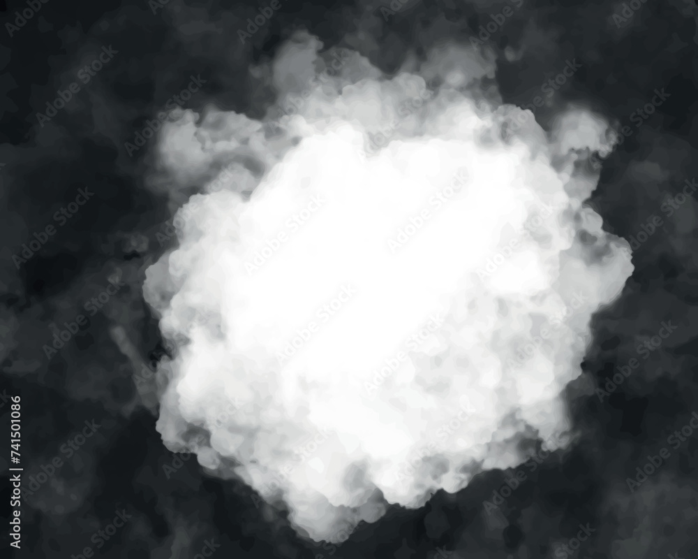 Abstract white smoke or steam misty fog isolated on black background ...