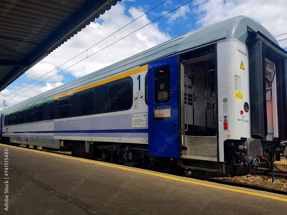 Kielce, Poland - May 29, 2022: First class PKP Intercity car at train ...
