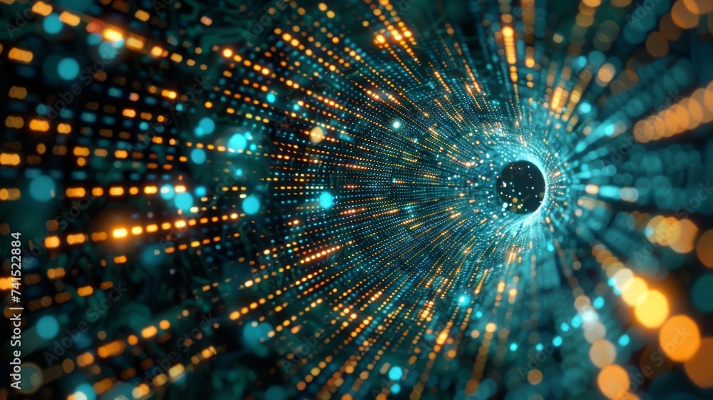Data Tunnel Velocity High Speed Data Travel Visualized As A Thrilling Tunnel Of Light