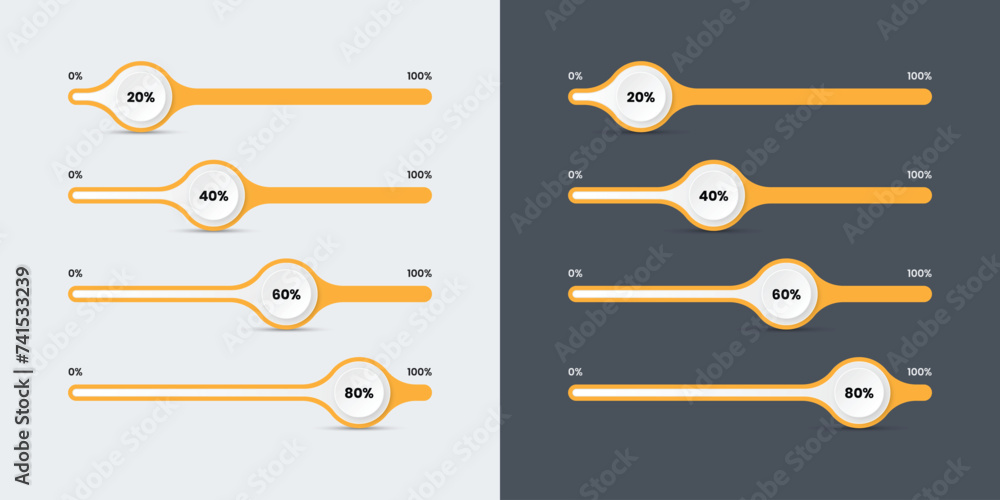 Clean minimalist progress bar with percentage for mobile and web ...