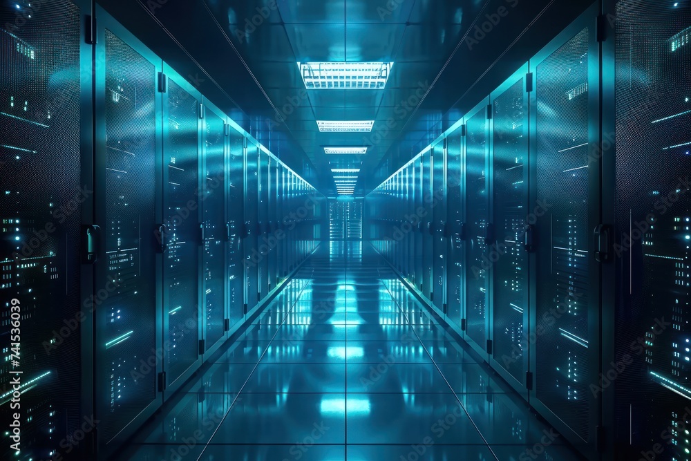 Nestled within heart of modern technology realm server room stands as ...