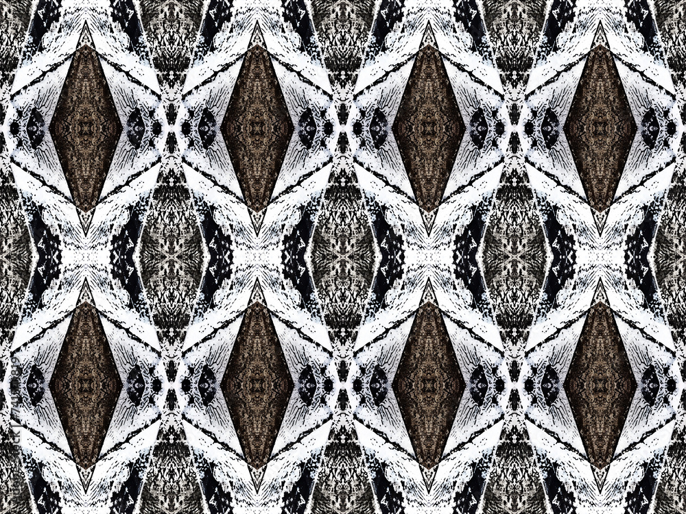 Gothic-style monochromatic repeating pattern with digitally processed ...