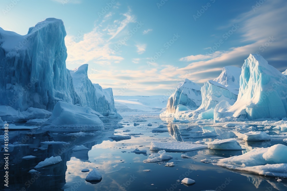 With alarming speed, an Antarctic glacier melts away, symbolizing the ...