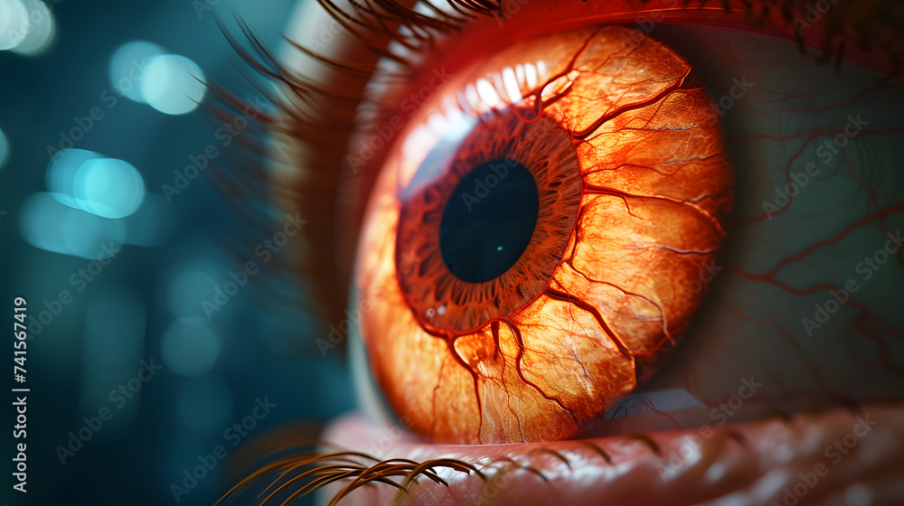 Close-up of a human eye undergoing an ophthalmologic examination ... Close-up of a human eye undergoing an ophthalmologic examination ...