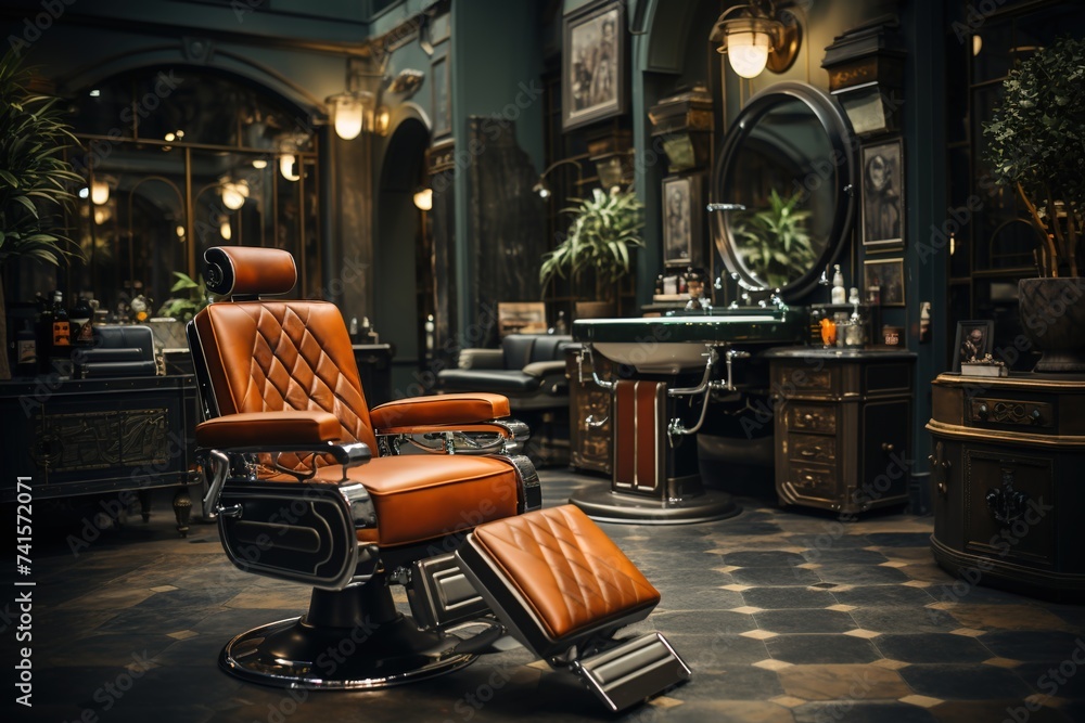 Innovative and chic, the barber hairdressing interior design features ...