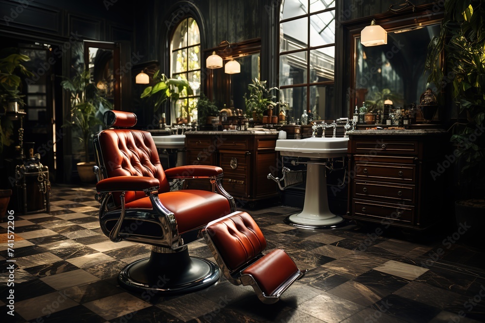 Innovative and chic, the barber hairdressing interior design features ...
