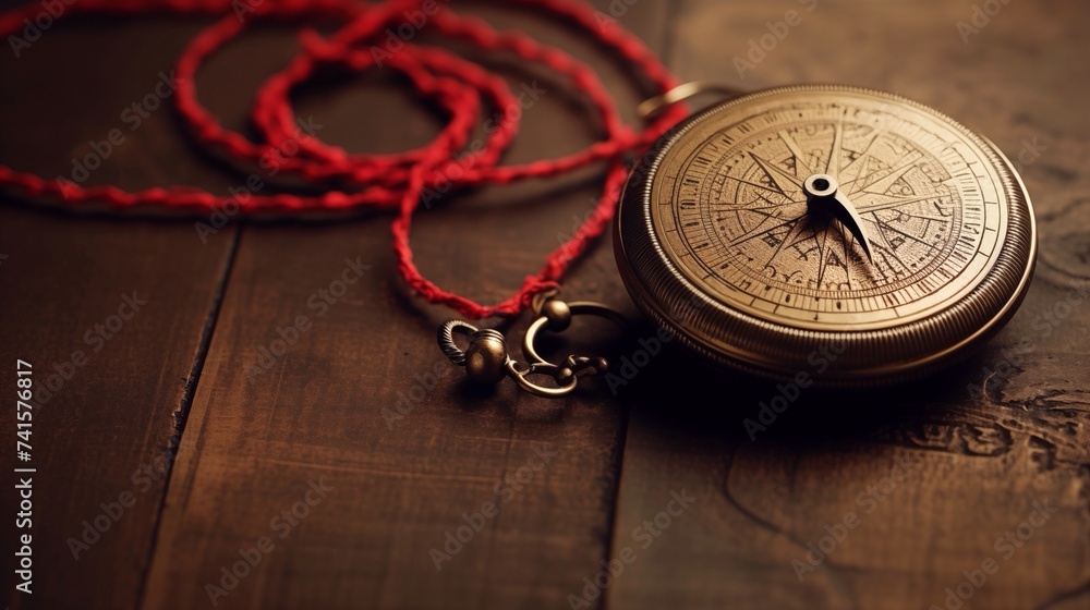 The ancient compass, a symbol of navigation towards the destination ...