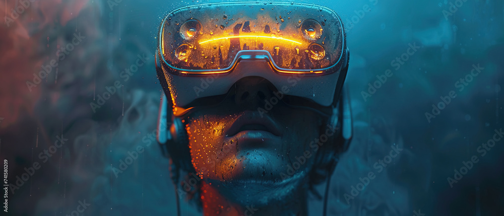 People wearing VR reality, Virtual Reality Headset, real 4D, Realism of ...