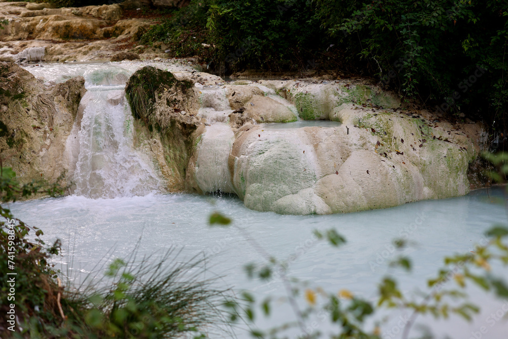 Bagni San Filippo is a small hot spring containing calcium carbonate ...