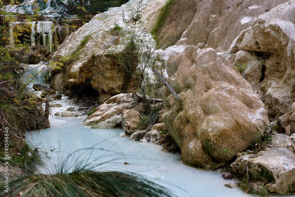 Bagni San Filippo is a small hot spring containing calcium carbonate ...