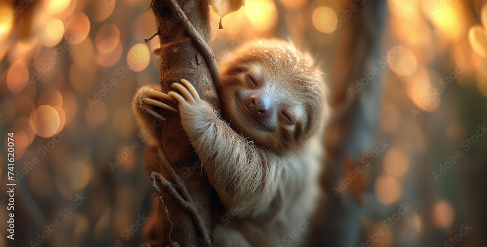 lion in the zoo, Adorable Three-toed Sloth Hanging Upside Down Warm ...