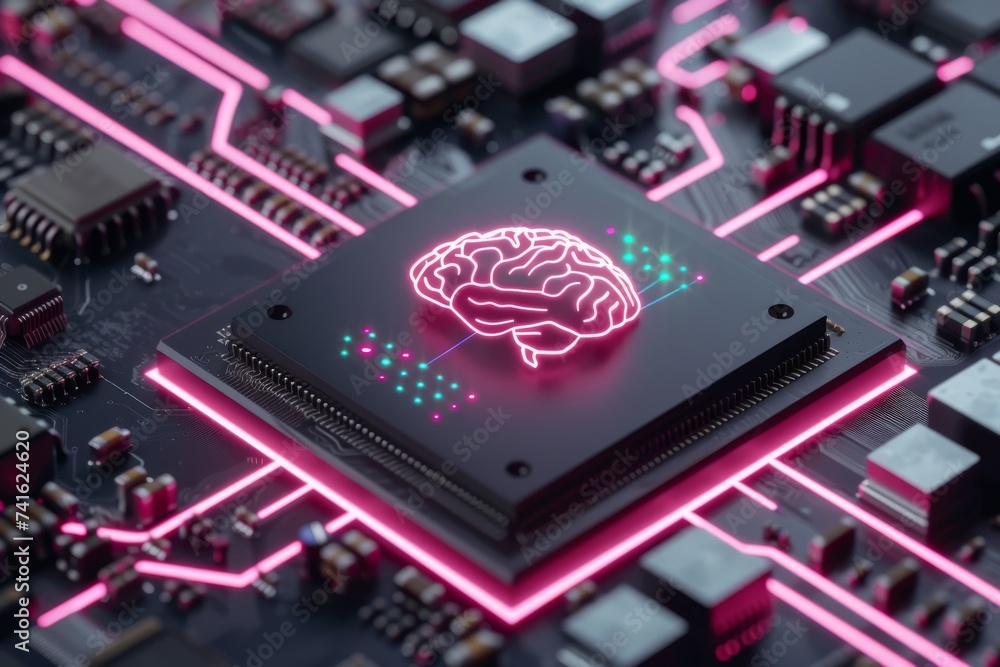 AI Brain Chip reactive ion etching. Artificial Intelligence it training ...