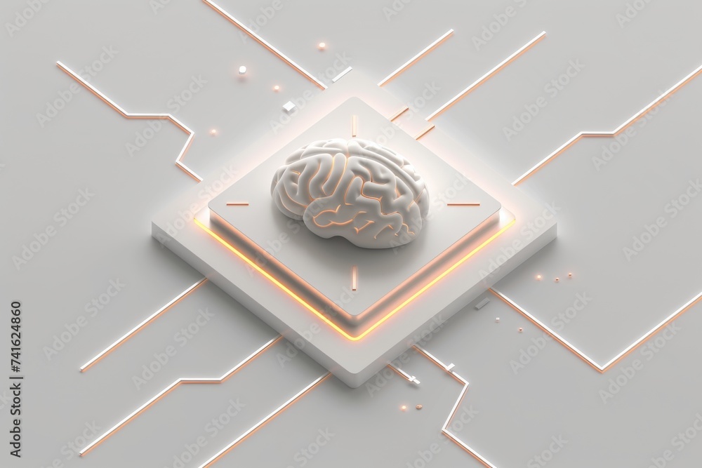 AI Brain Chip cas latency. Artificial Intelligence brain inspired processor mind ai application ...