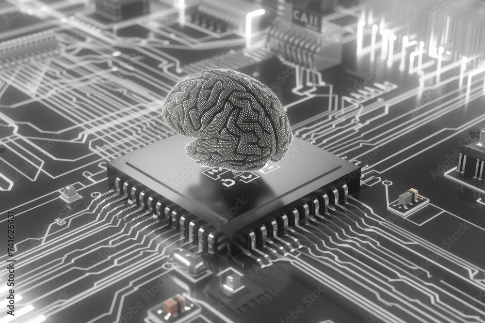 AI Brain Chip adenosine. Artificial Intelligence analytics tool mind ...
