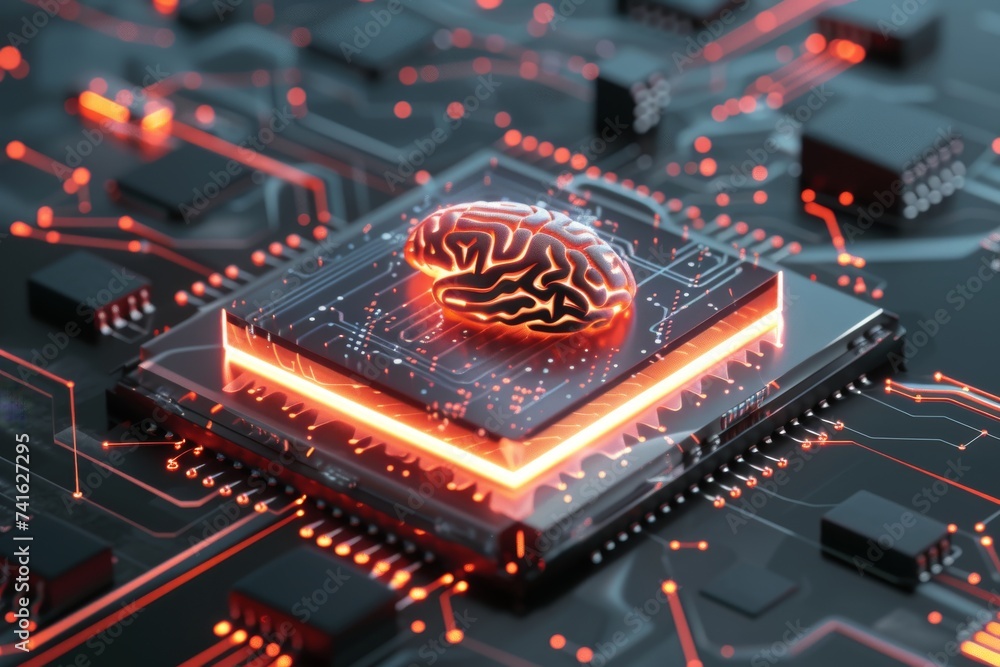 AI Brain Chip resilience. Artificial Intelligence neurotechnology ...