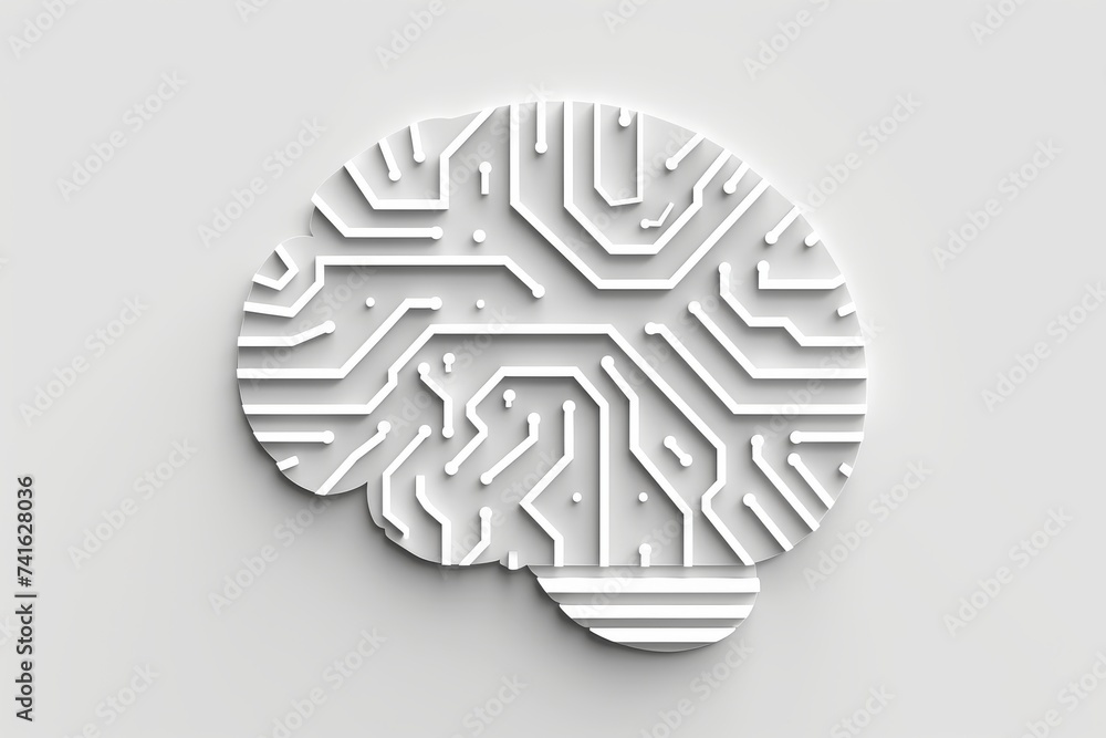 AI Brain Chip future success. Artificial Intelligence als human neuron ...