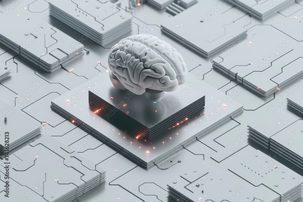 AI Brain Chip asic. Artificial Intelligence neuroinformatics human ...