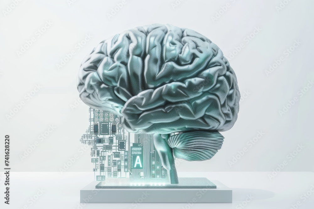 AI Brain Chip mobile access. Artificial Intelligence ultrasound human ...