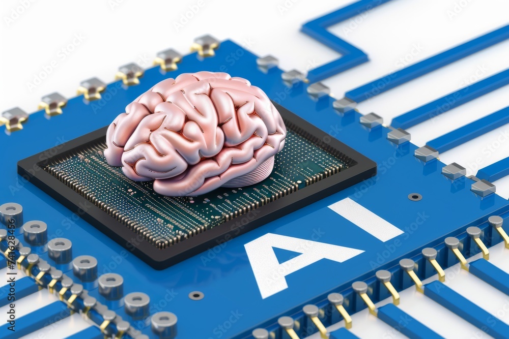 AI Brain Chip neurological processing unit. Artificial Intelligence nlp ...