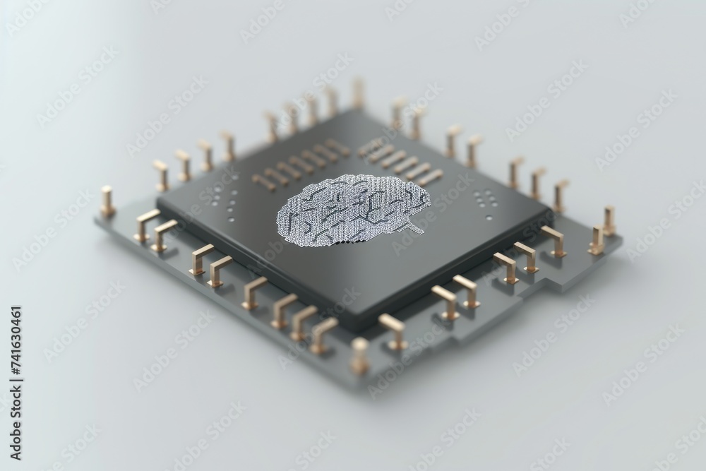 AI Brain Chip flip chip technology. Artificial Intelligence public ...