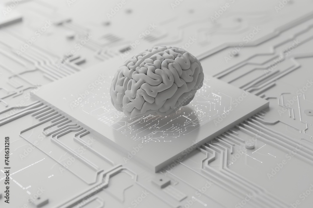 AI Brain Chip memory bias. Artificial Intelligence iconography best ...