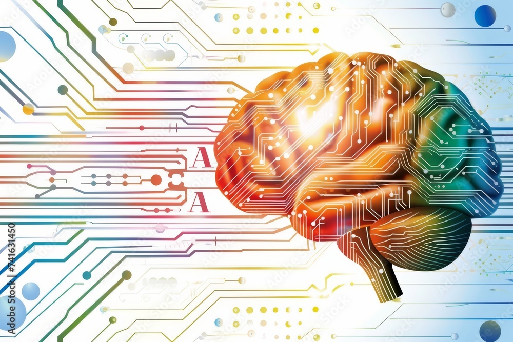 AI Brain Chip occipital pole. Artificial Intelligence memory retrieval ...