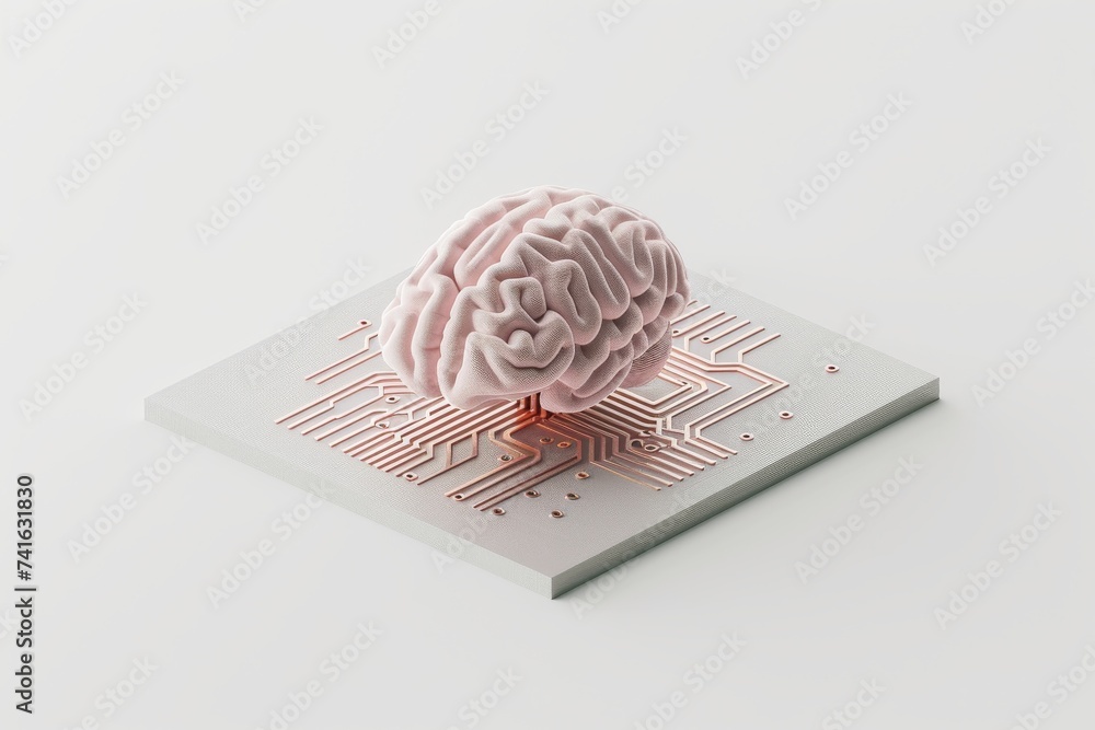 AI Brain Chip functional changes. Artificial Intelligence quantum ...