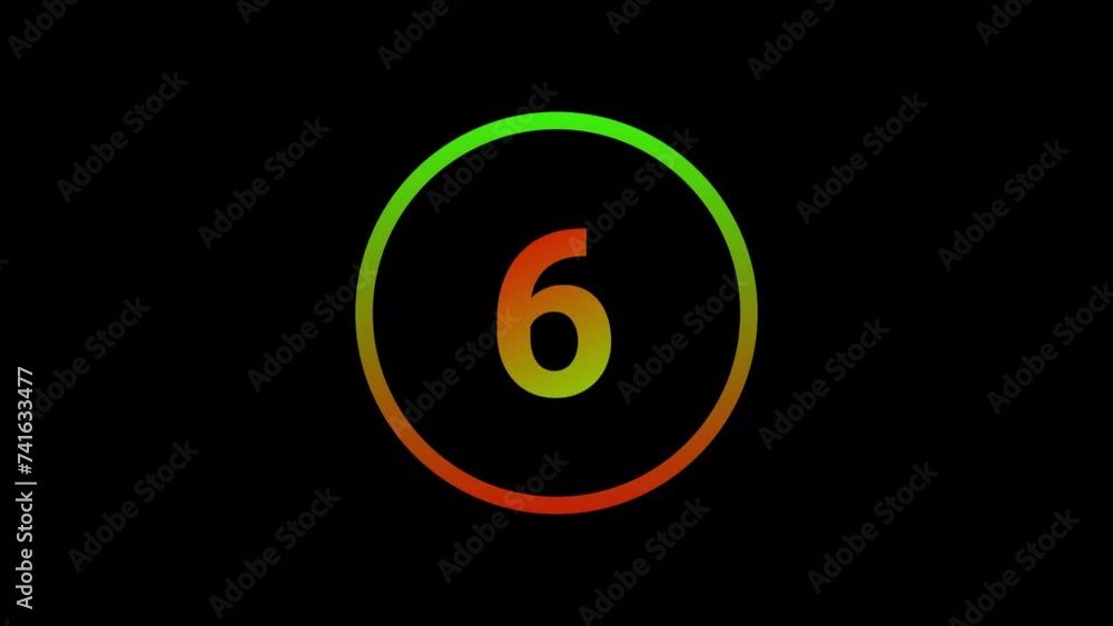 Vidéo Stock Animated countdown timer. 10 second countdown Stylish 10 seconds red and green ...