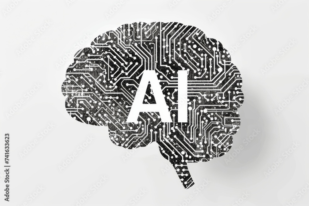 AI Brain Chip software testing. Artificial Intelligence mri human smart ...