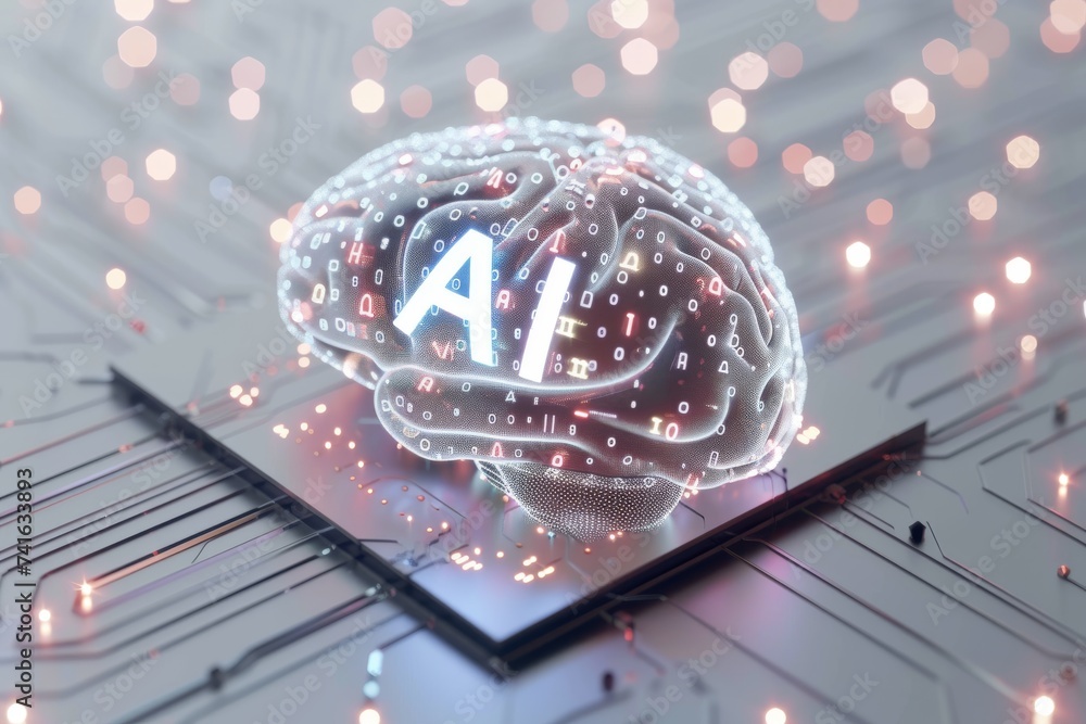 AI Brain Chip cryptography. Artificial Intelligence idps mind ...