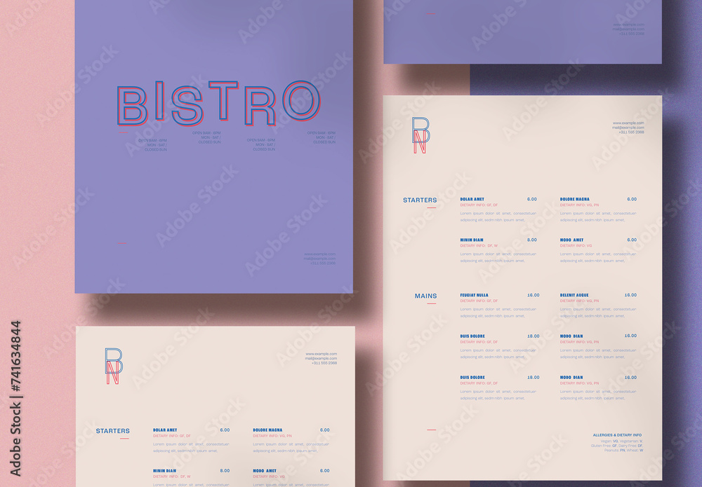 Bistro Menu Stock Template | Adobe Stock