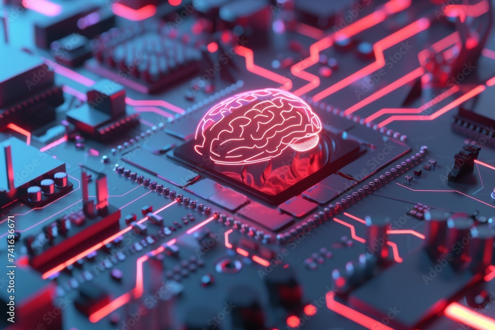 AI Brain Chip low noise amplifier circuits. Artificial Intelligence ...