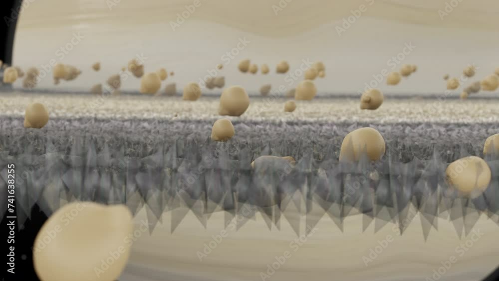 ring of saturn close-up. dust and asteroid from the rings of Saturn. 3d ...