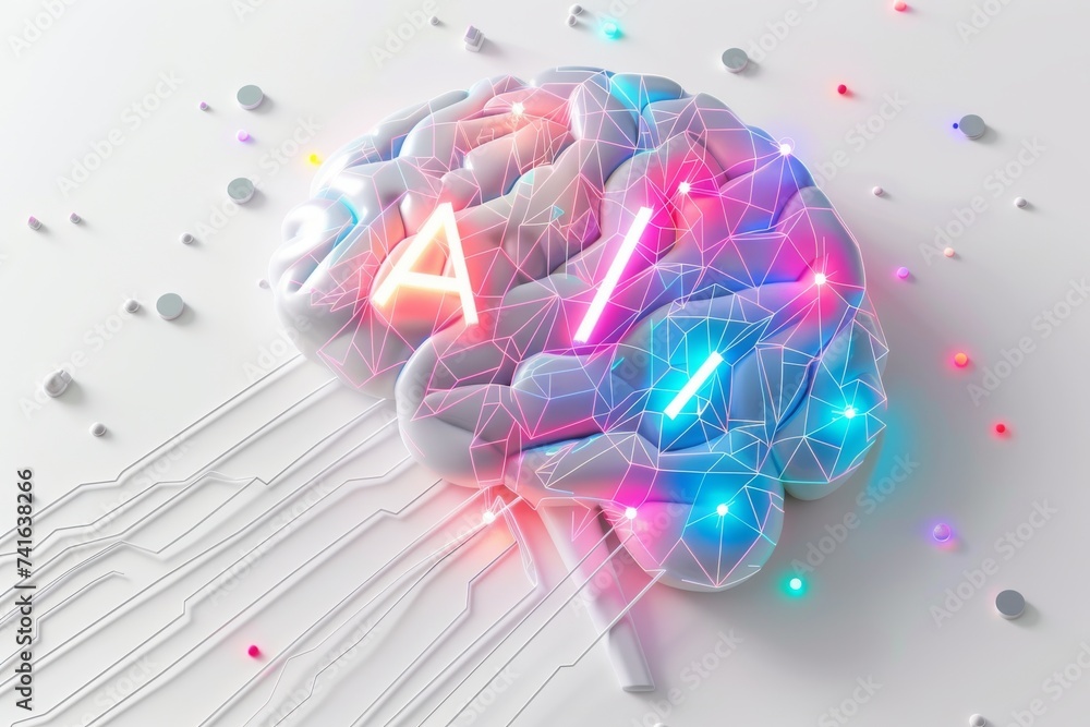 AI Brain Chip neurotrophin 4. Artificial Intelligence prefrontal cortex ...